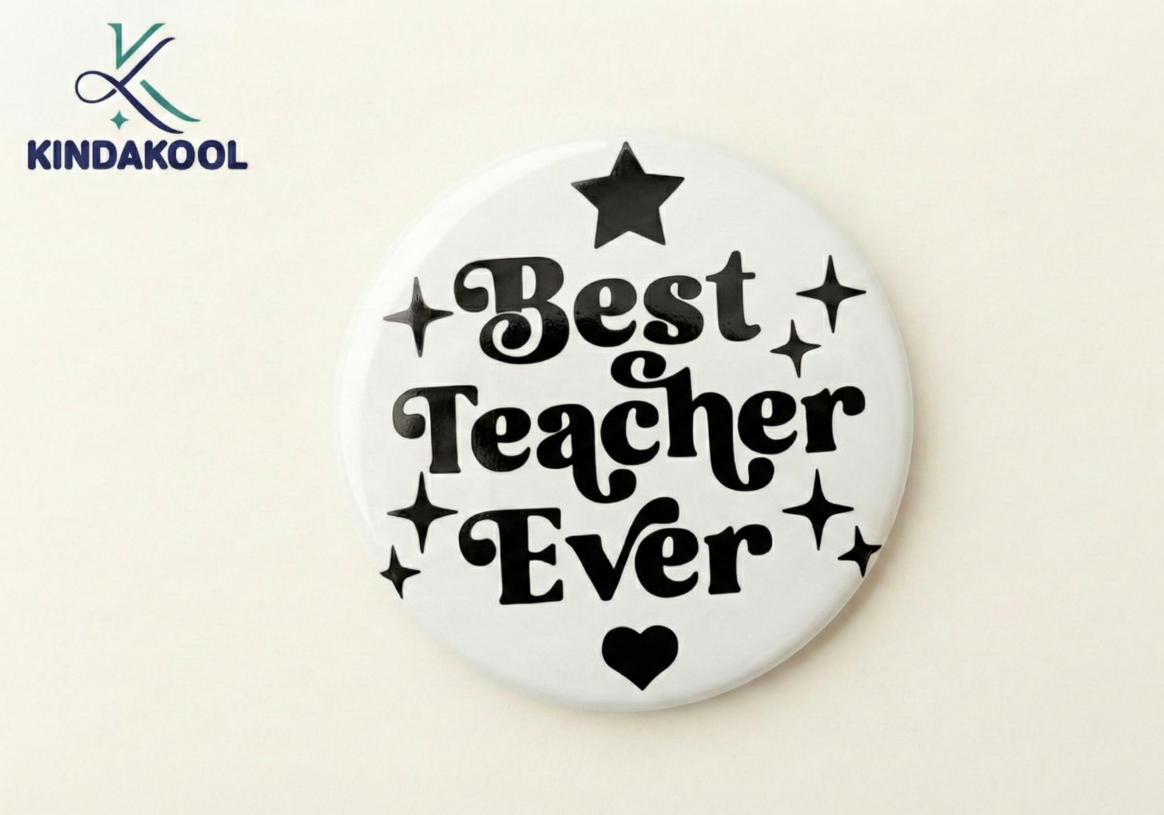 KK Button Pin 58mm Best teacher – kinda kool