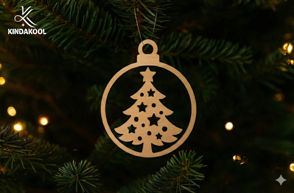 Wooden Tree in Globe Christmas Ornament – kinda kool