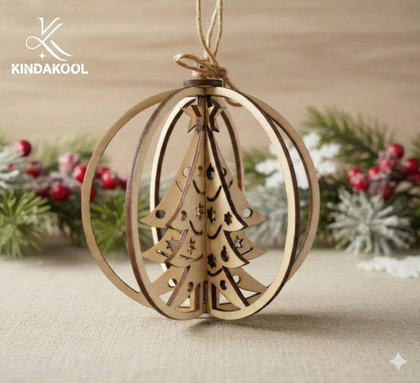 3D Wooden Christmas Tree in Globe – kinda kool